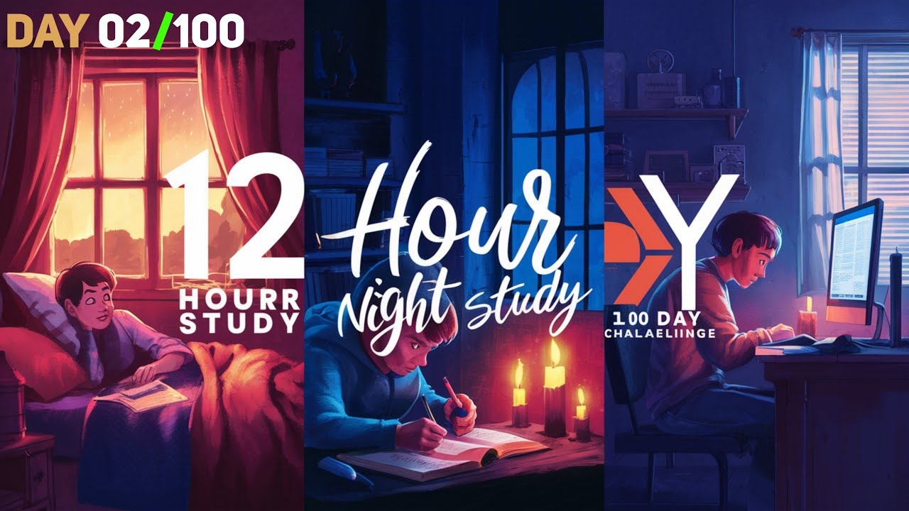 Day 01/100 of 12 Hour Night Study Challenge 🎯 | 4 Hour Day Study | 16 ...