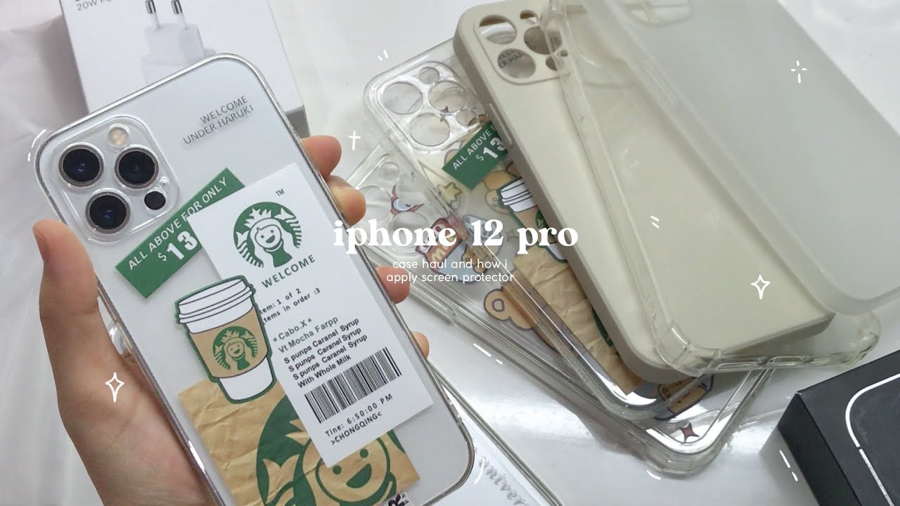 silver iphone 12 pro shopee case haul + how i apply screen protector 🍎 ...