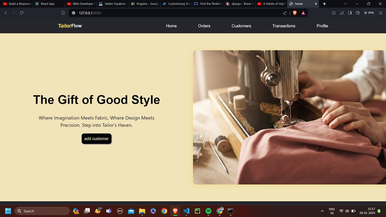 TailorFlow Django Project - YouTube