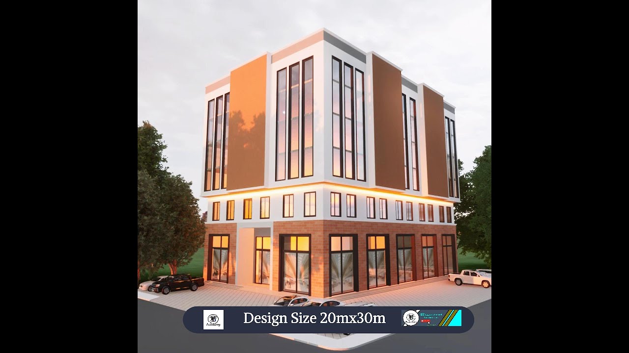 "Modern Multi-Use Commercial and Residential Complex with Contemporary ...