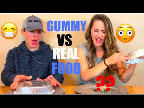 GUMMY VS REAL FOOD CHALLENGE! - YouTube