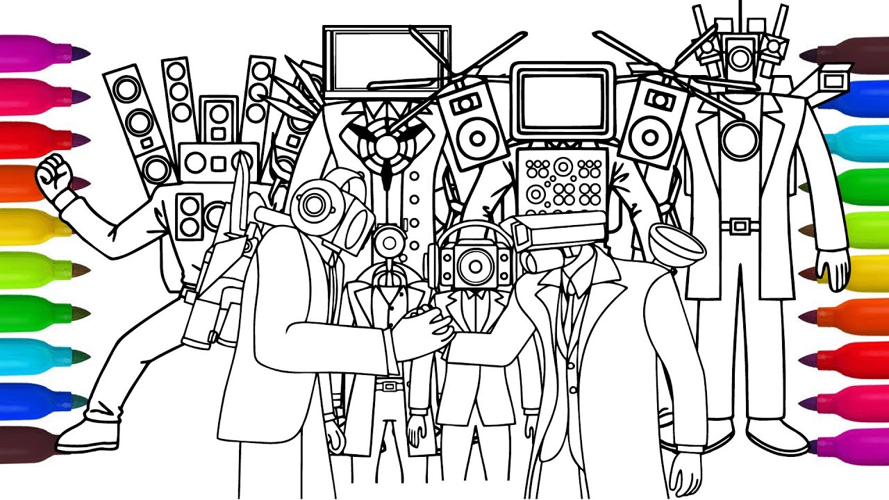 Skibidi Toilet - TITAN SPEAKERMAN & TITAN TV MAN Coloring Pages/How to Color All New Bosses/NCS ...
