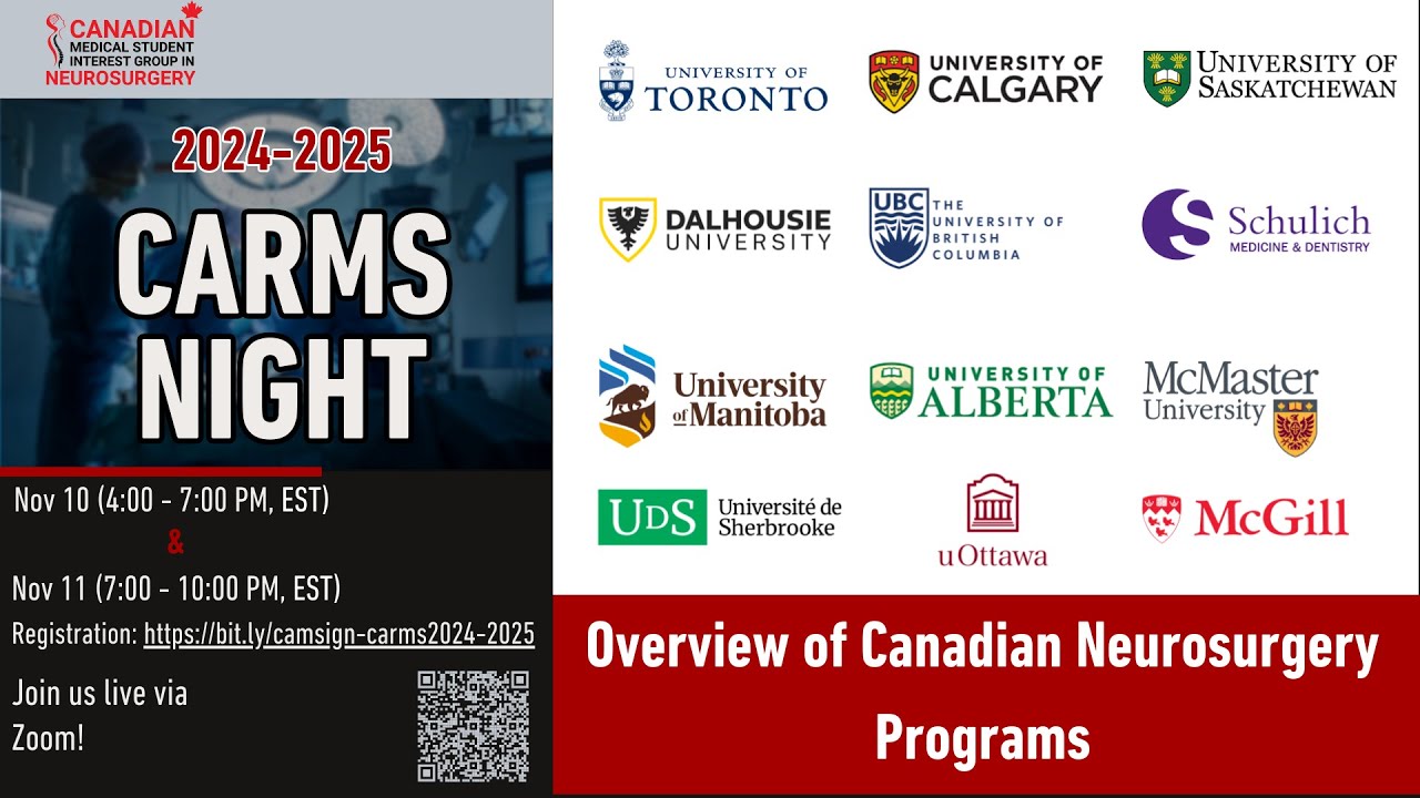 Neurosurgery CaRMS Night 2024 | Neurochirurgie Soirée CaRMS 2024 - YouTube