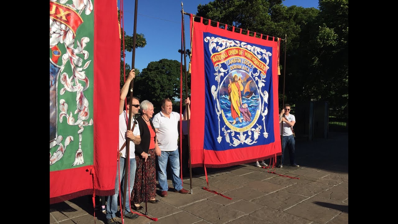 Durham Miners's Gala 2017: Lambton & Houghton Banners - YouTube