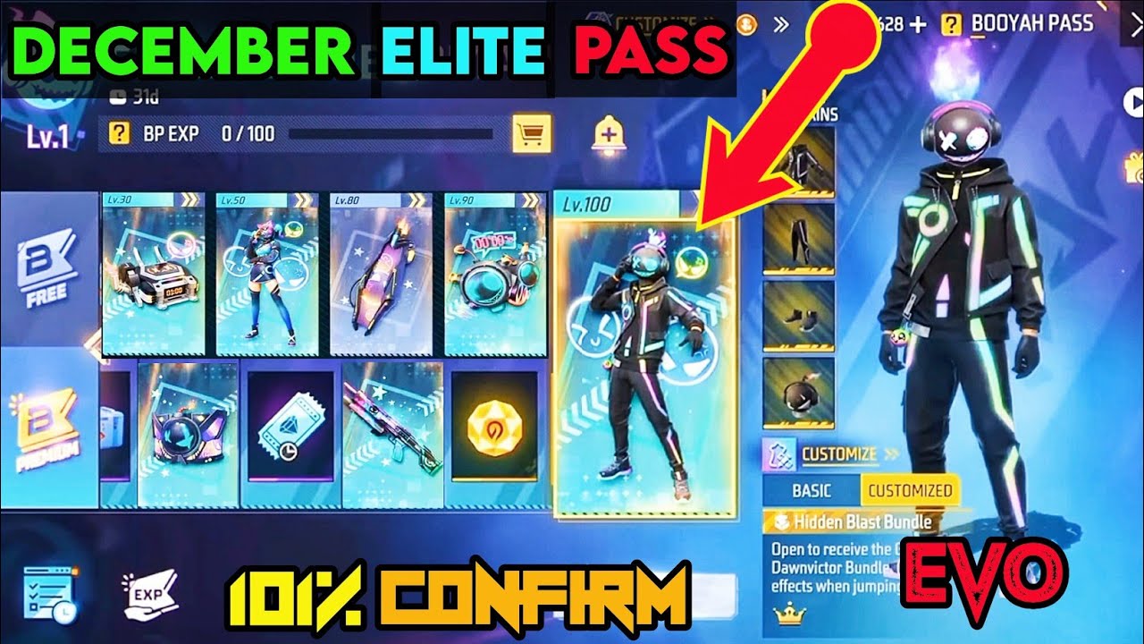 Free Fire December Month Evo Elite Pass 😱 || December Elite Pass || Evo ...