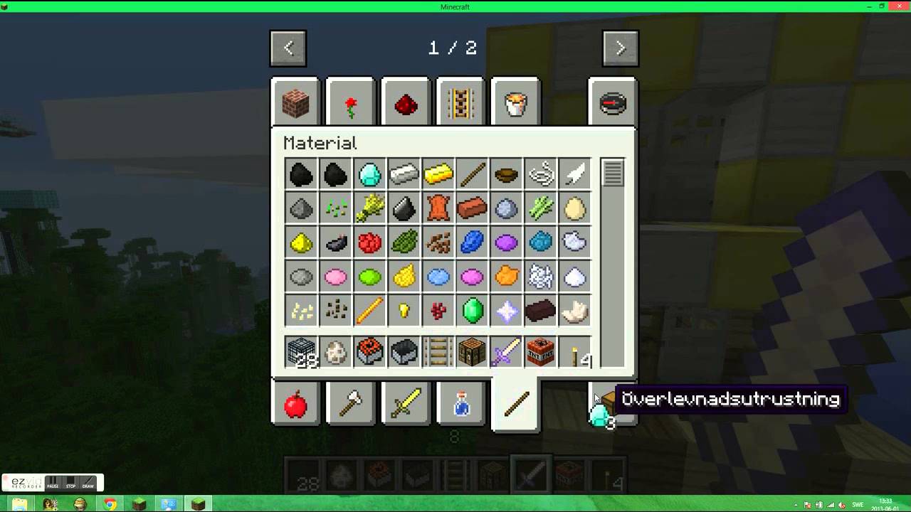 Minecraft - Hur man bygger en yxa - YouTube