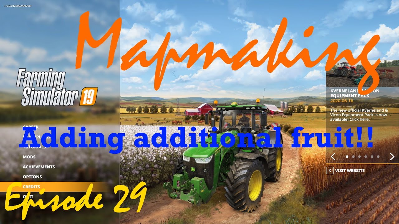 Mapmaking E29, How to add multifruit to your FS19 map, Part 1 - YouTube