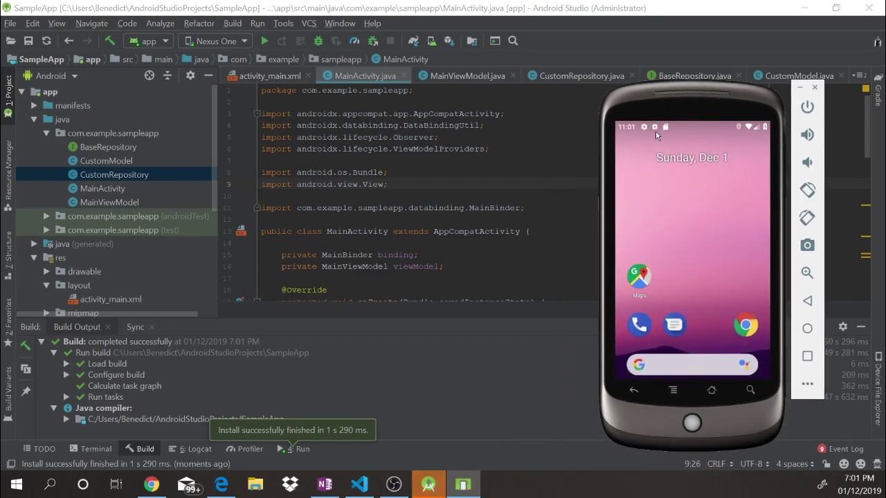 Android Studio (Java) MVVM, Data Binding, Live Data, Mutable Live Data, Transformations Switch ...