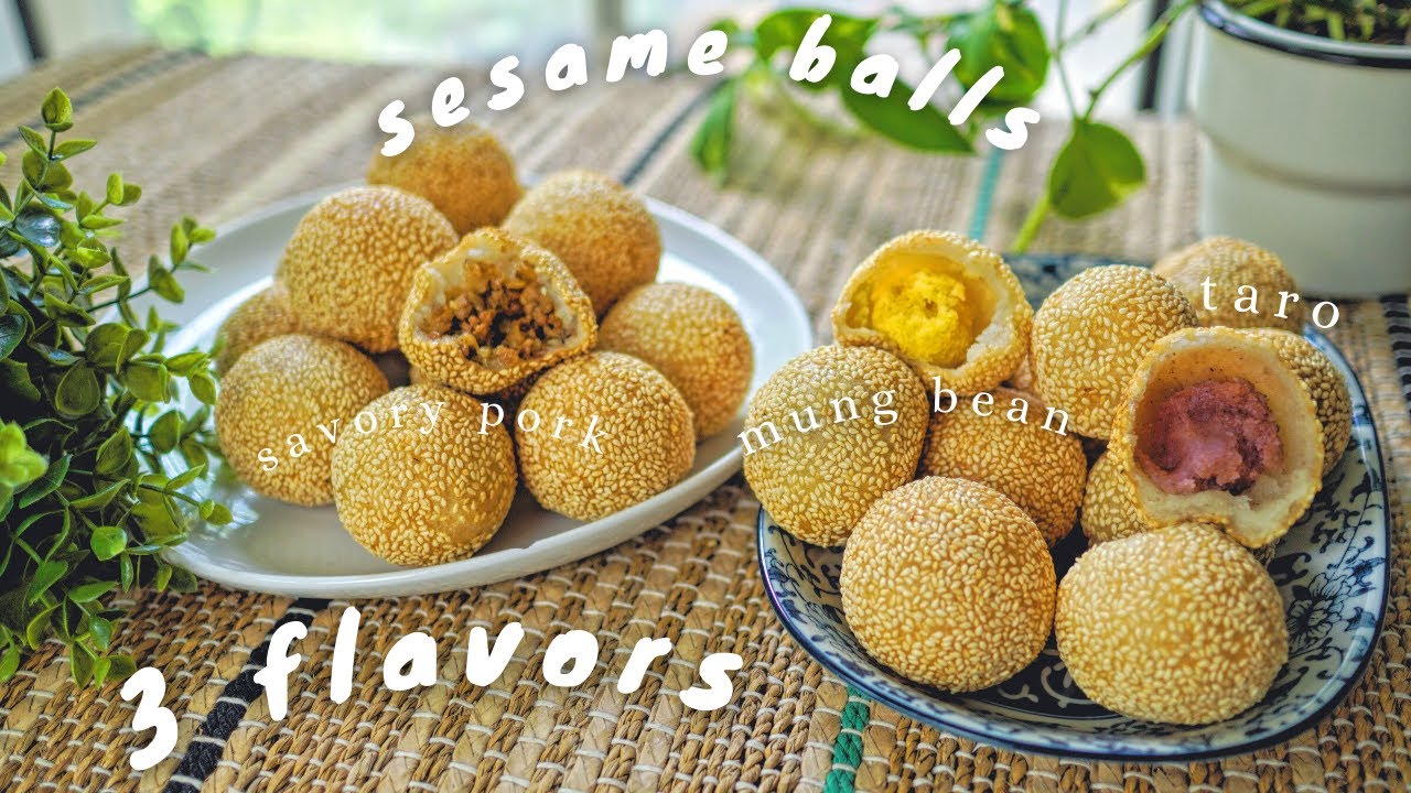 HOW TO MAKE SESAME BALLS | 3 DIFFERENT FLAVORS - YouTube