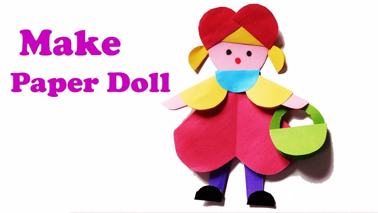How to make paper doll.Lovely and cute Doll for kids - YouTube