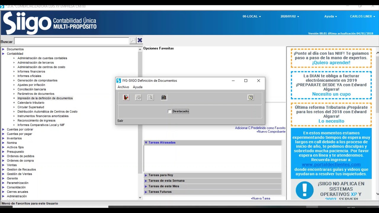 MENU DE CONFIGURACION EN SIIGO - YouTube