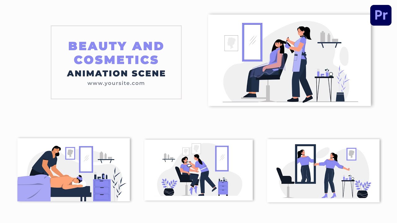 Beauty Parlour Marketing Flat 2D Character Design Animation Scene - YouTube