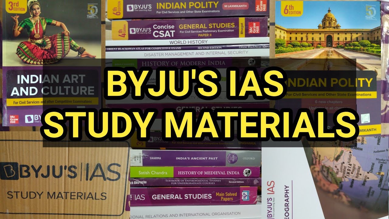 BYJU'S IAS STUDY MATERIAL || BYJU'S BOOKS FOR UPSC PREPARATION - YouTube