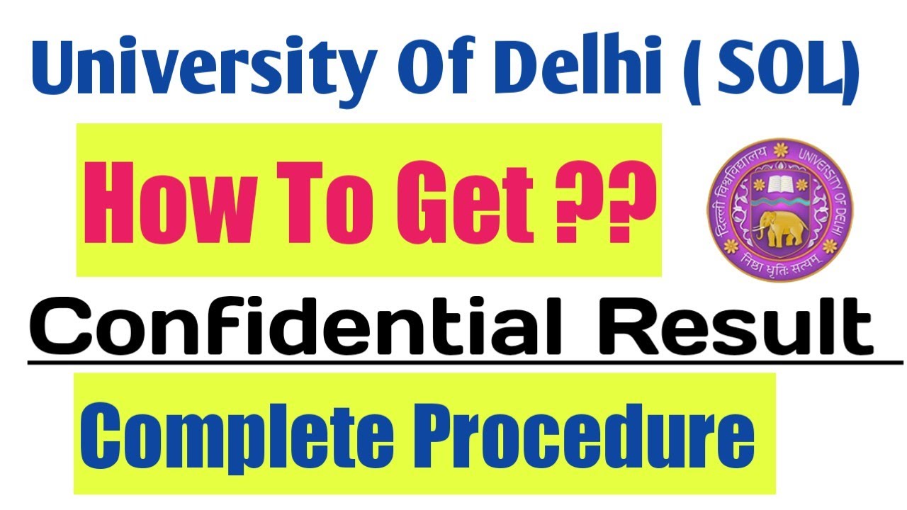 How To Get DU SOL Confidential Result - Step By Step Procedure - YouTube