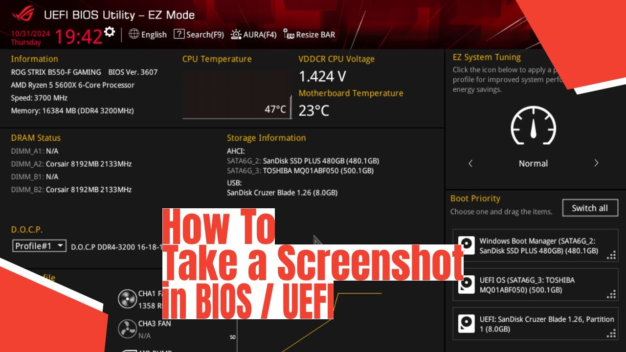 How To Take a Screenshot in BIOS / UEFI - YouTube