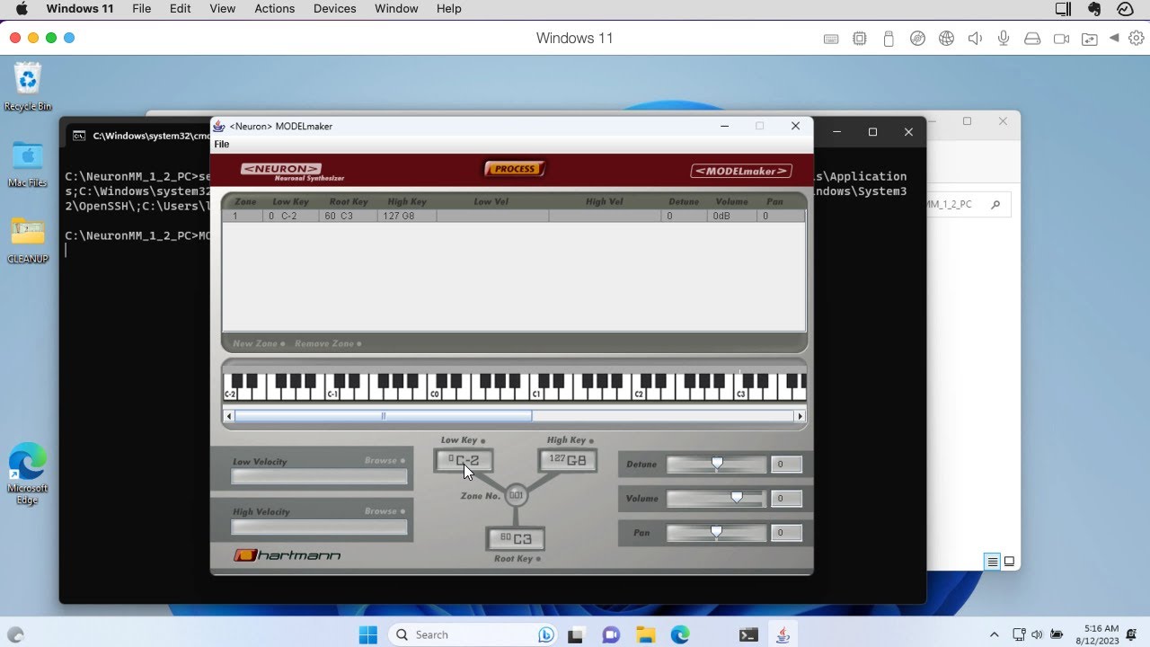 Hartmann Neuron Model Maker Running on a Mac M1 in Windows 11 using Parallels - YouTube