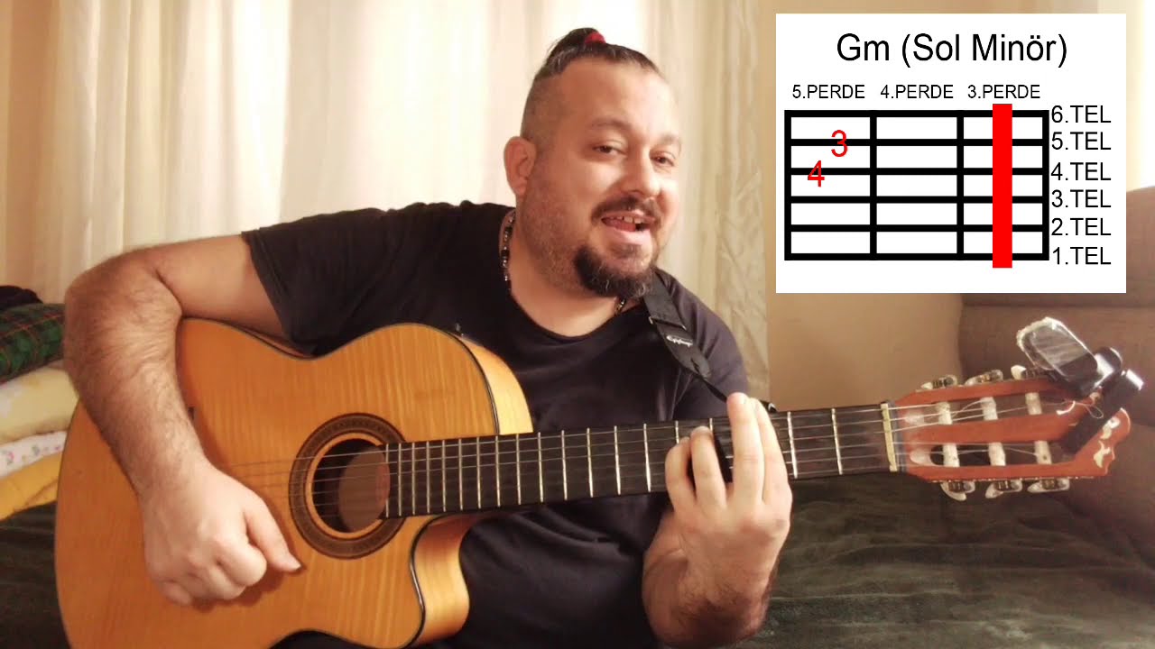 Gm ( Sol Minör ) Akoru Gitarda Nasıl Basılır? Bareli Akorlar 1 - YouTube