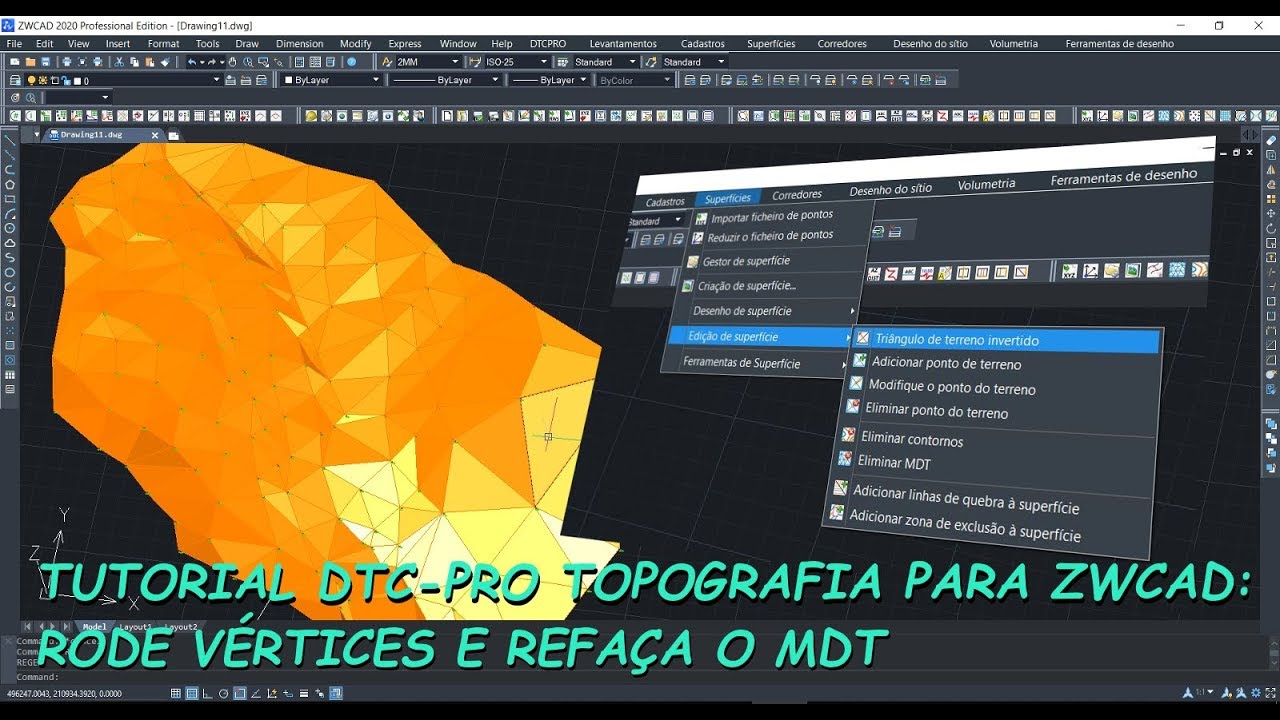 DTC-PRO Topografia para o ZWCAD: Como Rodar Vértices e Redesenhar o ...