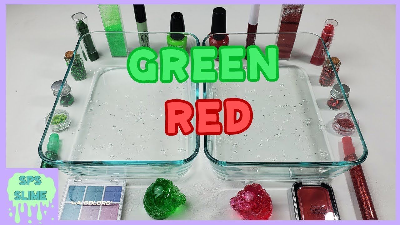 Green vs Red - Mixing Makeup Eyeshadow Into Slime! MUST WATCH! - YouTube