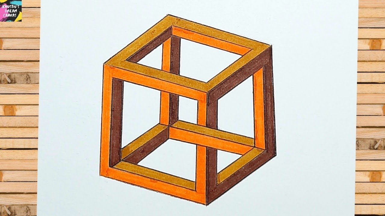How to draw an impossible cube - step by step | Optical illusion - YouTube