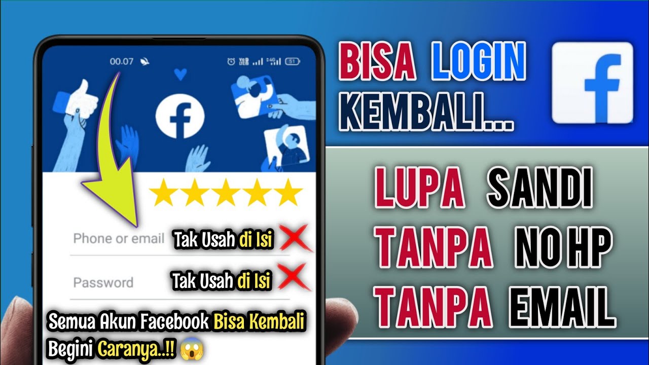 Cara Login Akun Facebook Yang Lupa Kata Sandi email dan nomor Hp tidak ...