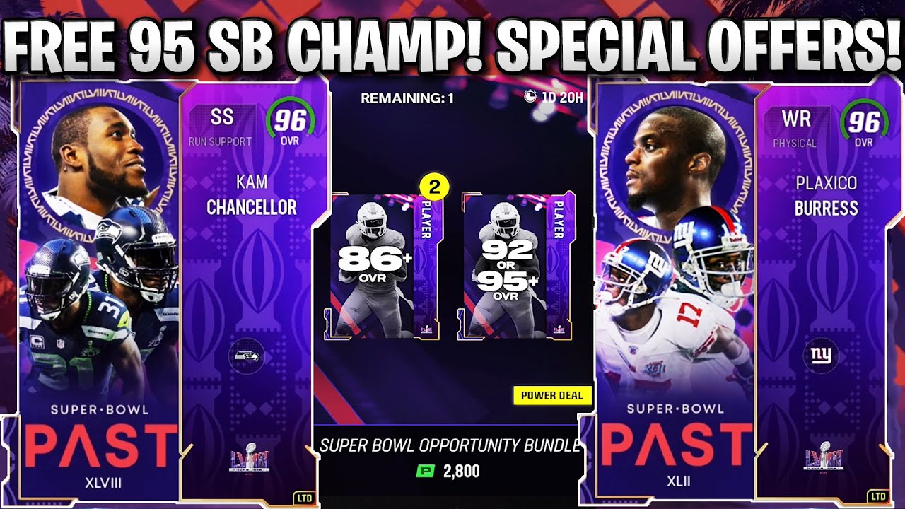 FREE 95 OVERALL SUPER BOWL CHAMPION! SUPER BOWL PAST SPECIAL OFFERS ...