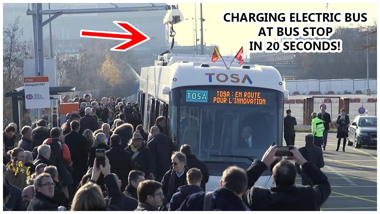 FLASH Charging Electric Buses in JUST 20 Seconds At Bus Stop (ABB TOSA ...