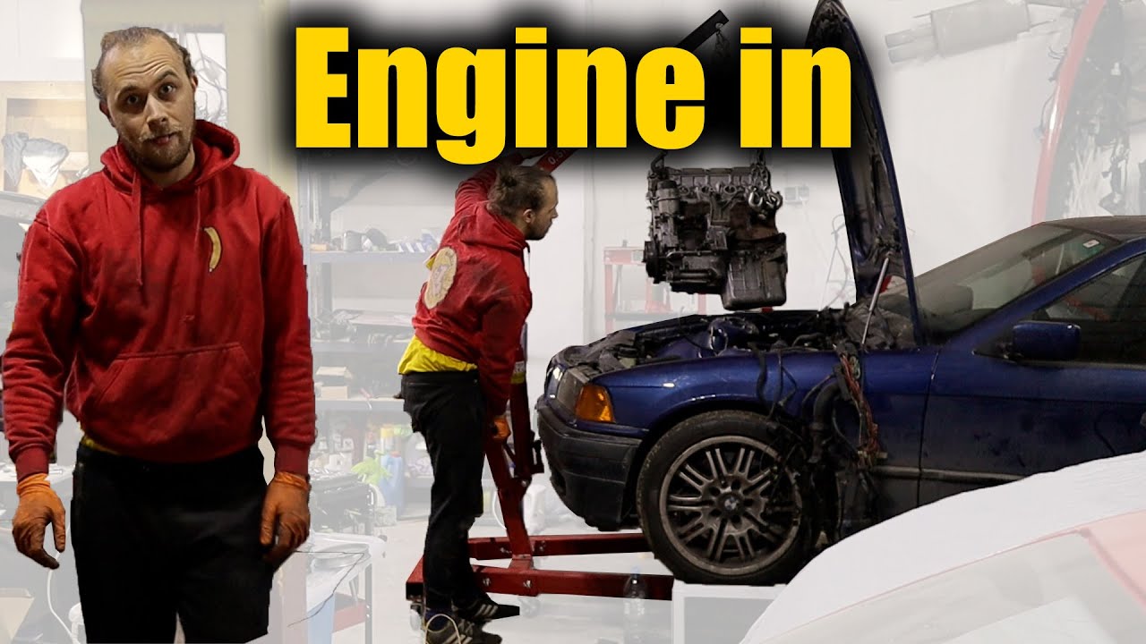 BMW e36 touring - putting refreshed M43 engine back into the car - YouTube