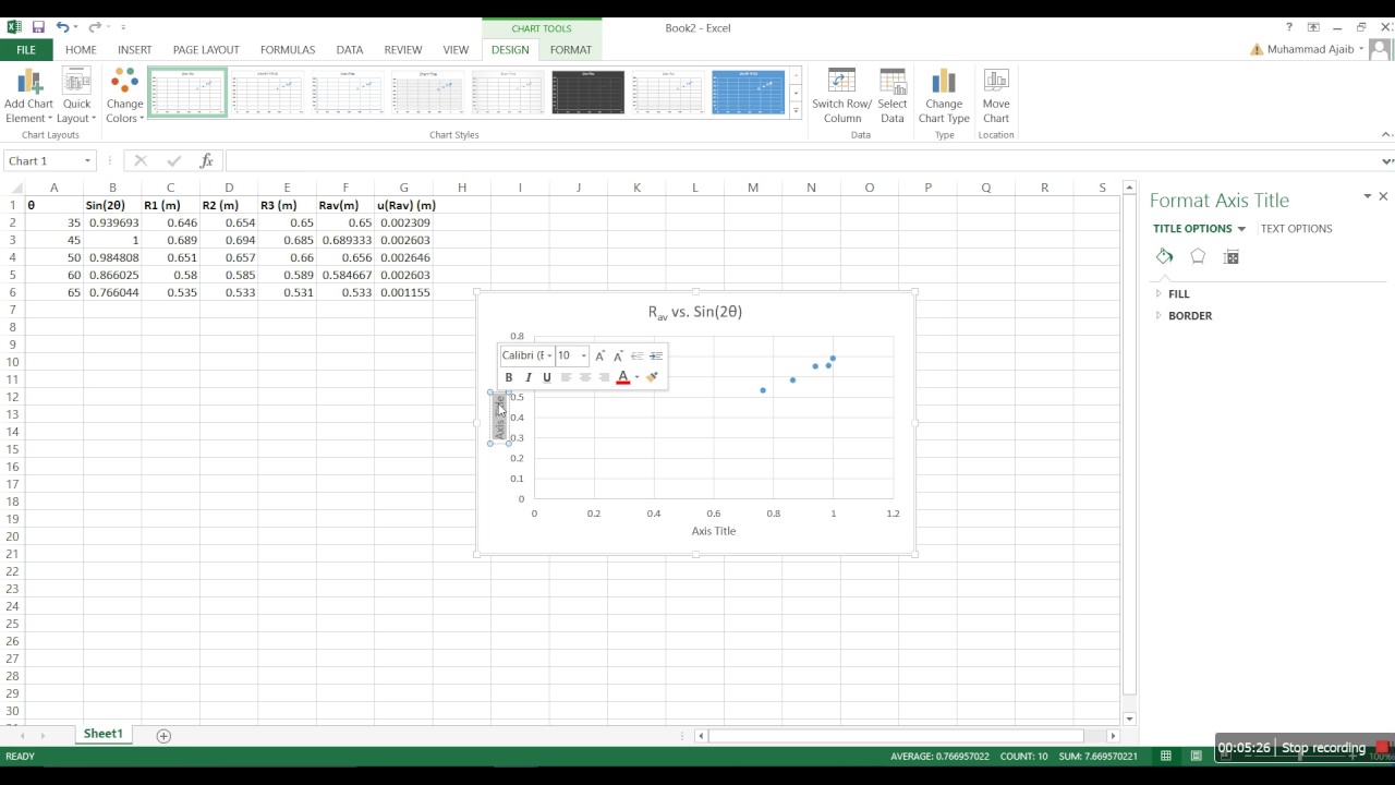 Projectile Motion Experiment (2). Analysis of Sample Data. - YouTube