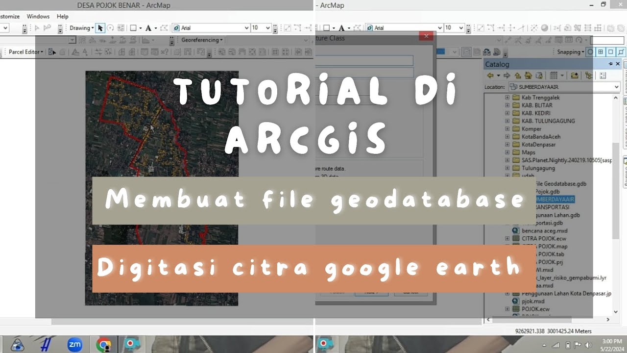 Belajar ArcGIS: Membuat File Geodatabase dan Digitasi Citra Google ...