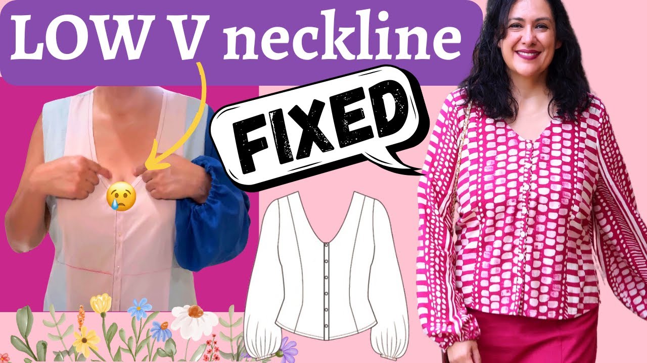 WONDERFUL design BUT the V neckline is TOO LOW. Fixing this & more ...