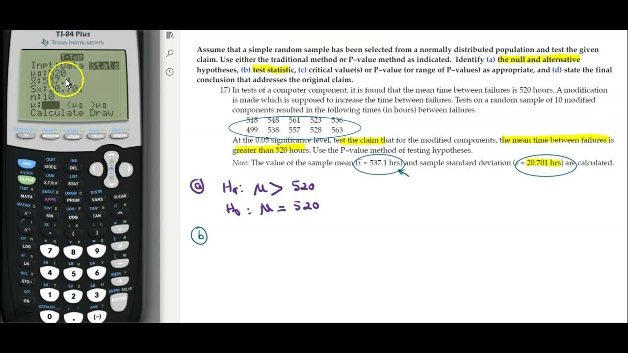Hypothesis Testing using TI-84 Calculator - YouTube