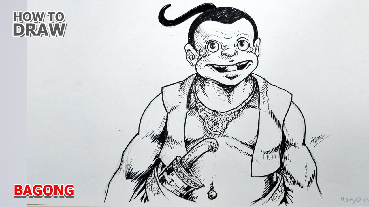 HOW TO DRAW WAYANG BAGONG - MENGGAMBAR WAYANG BAGONG - YouTube