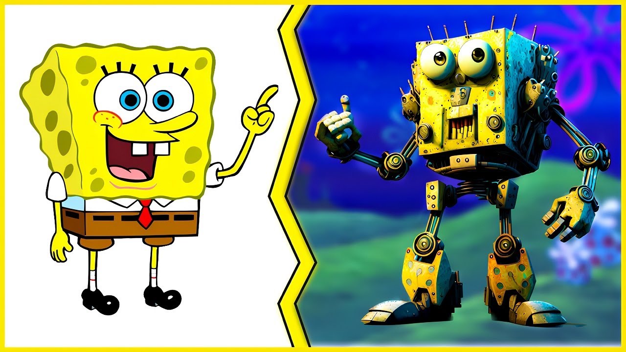 Characters of SPONGEBOB SquarePants but ROBOTS. - YouTube