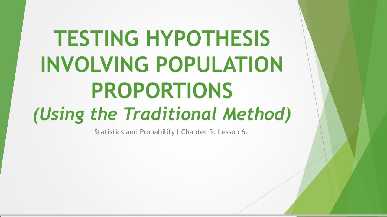 6.4 Testing Hypothesis Involving Population Proportion using the ...