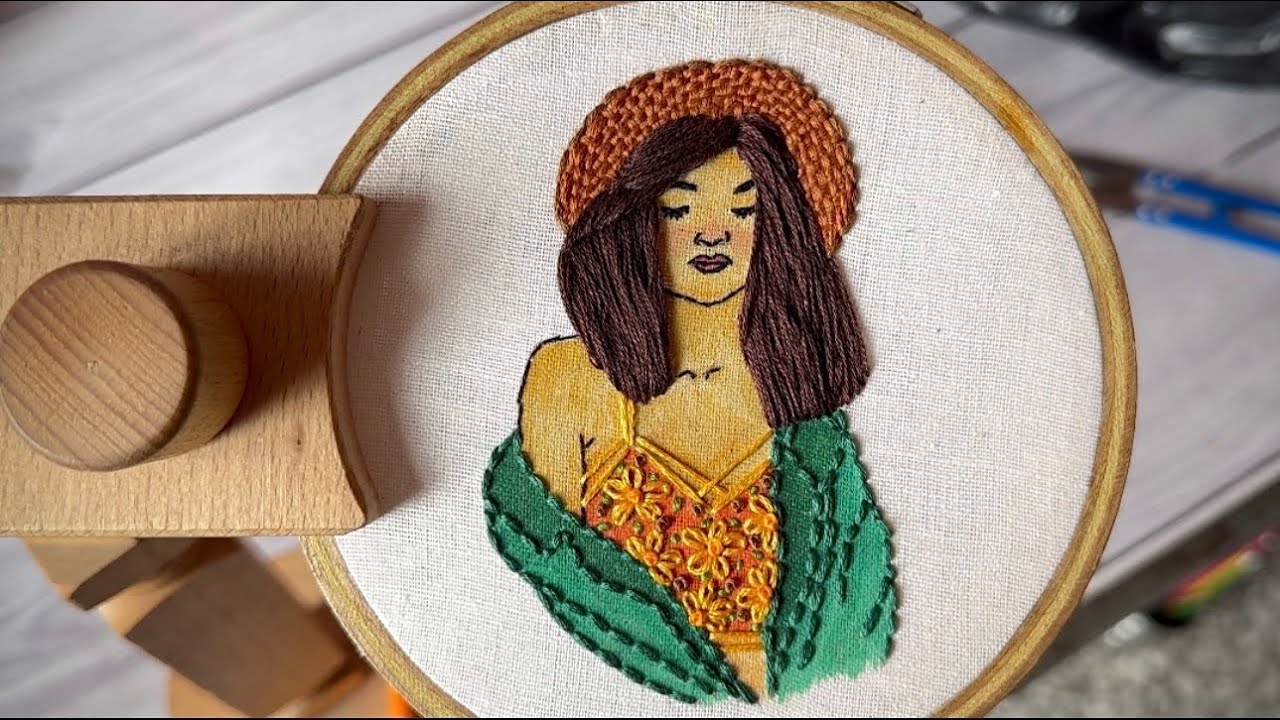 Girl and hair embroidery tutorial || Doll embroidery || Embroidery for ...
