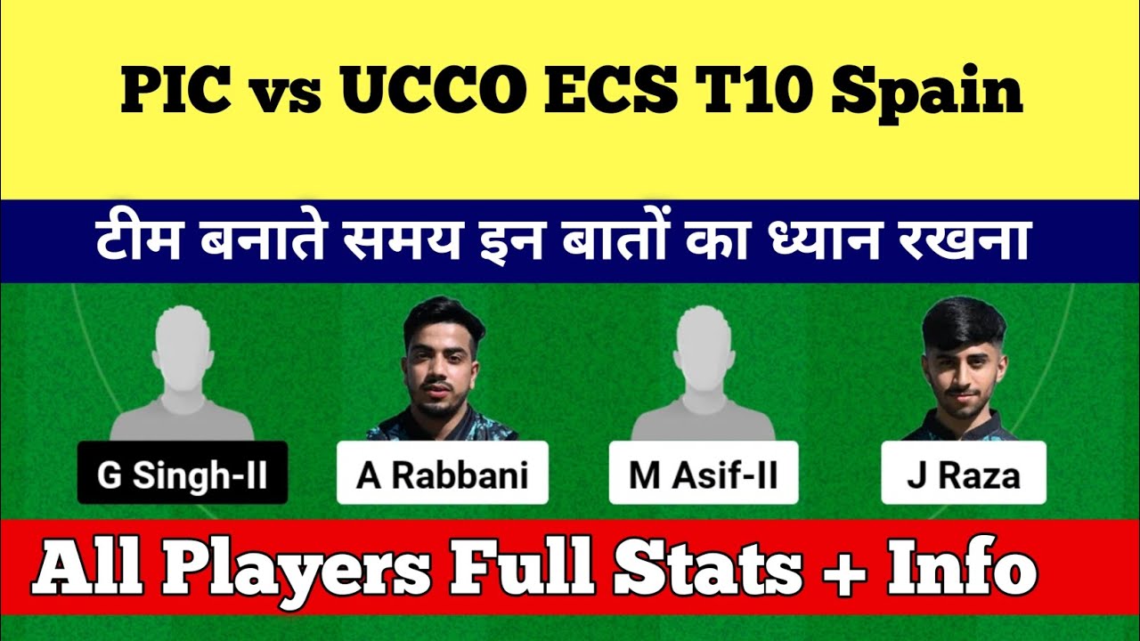 PIC vs UCCO Dream11 Prediction | PIC vs UCCO Dream11 Team | PIC vs UCCO ...