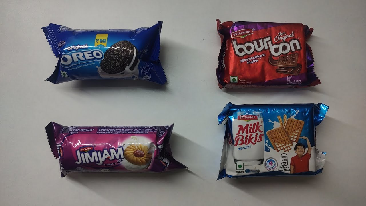 Oreo, Bourbon, JimJam & Milk Bikis Biscuit opening ASMR video ...