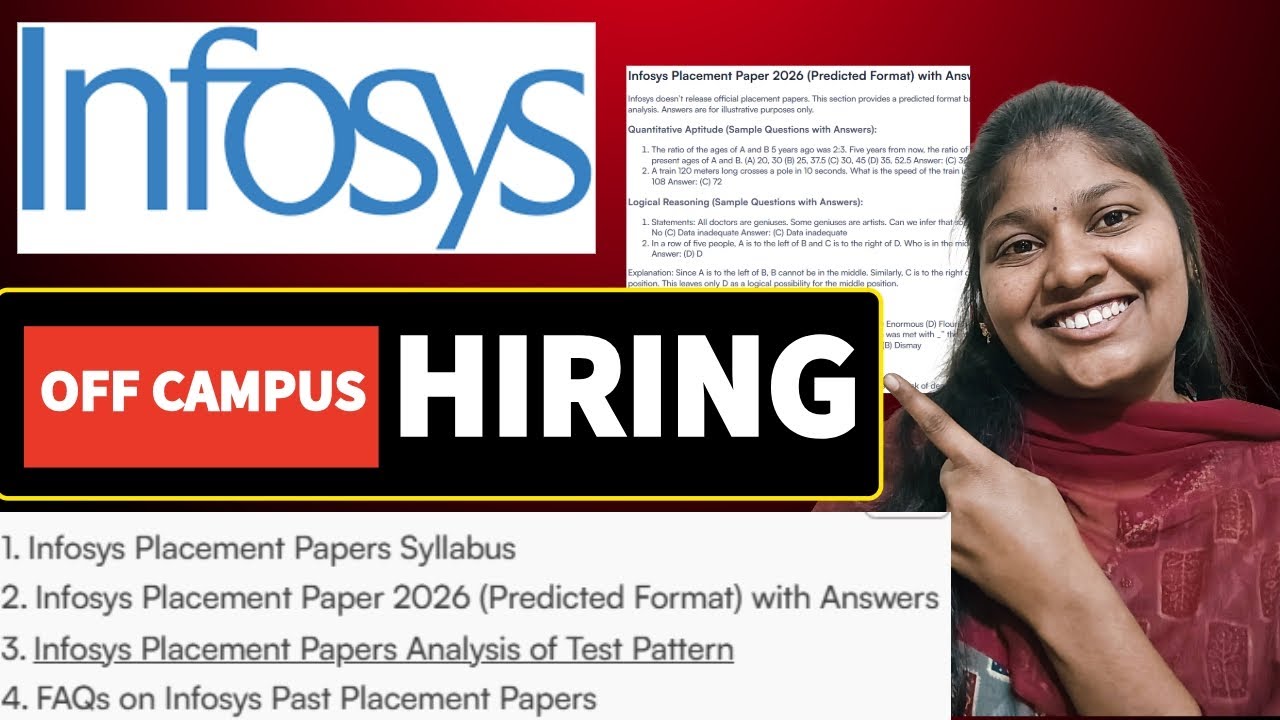 INFOSYS Off Campus Hiring 2025 2026 2024 || 2026 placements papers ...