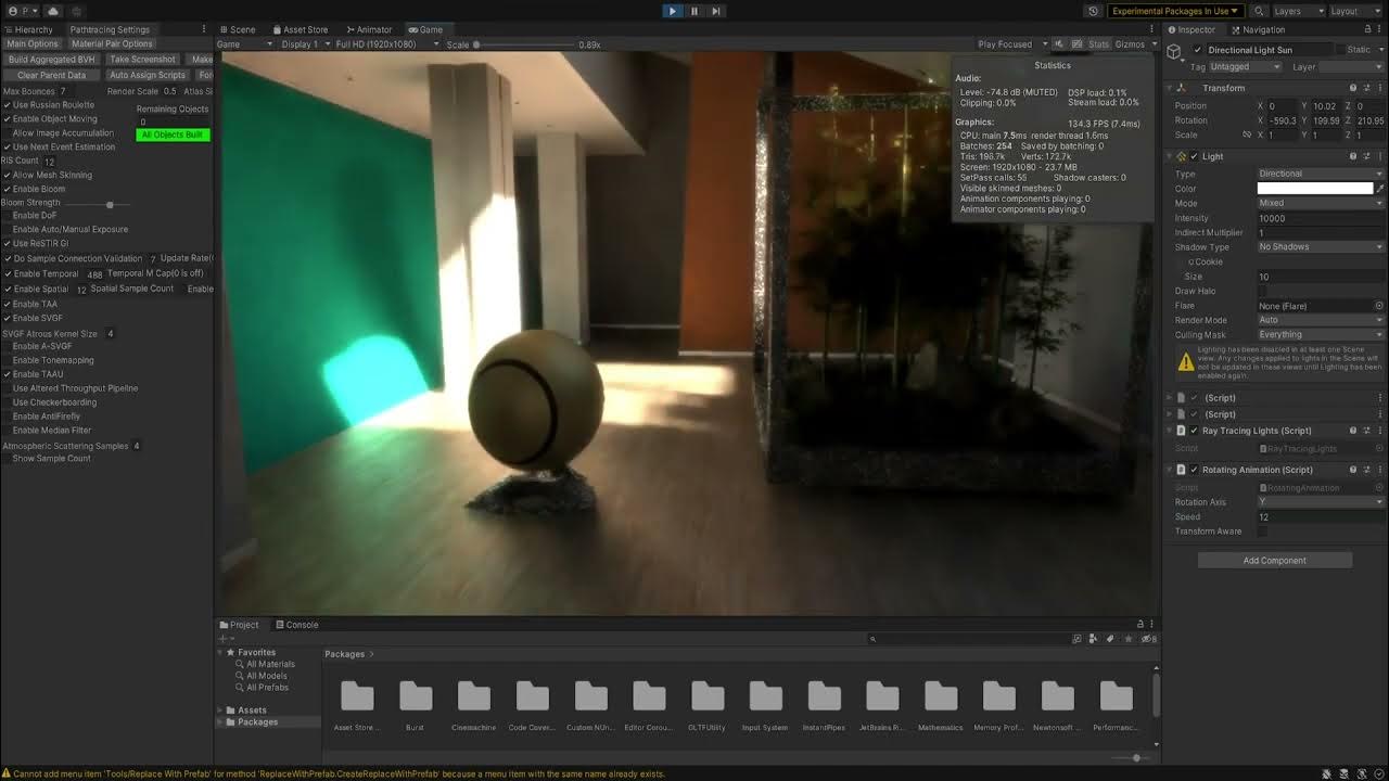 TrueTrace Unity Pathtracer - Unity HDRP Sample Scene - Denoiser Quality ...