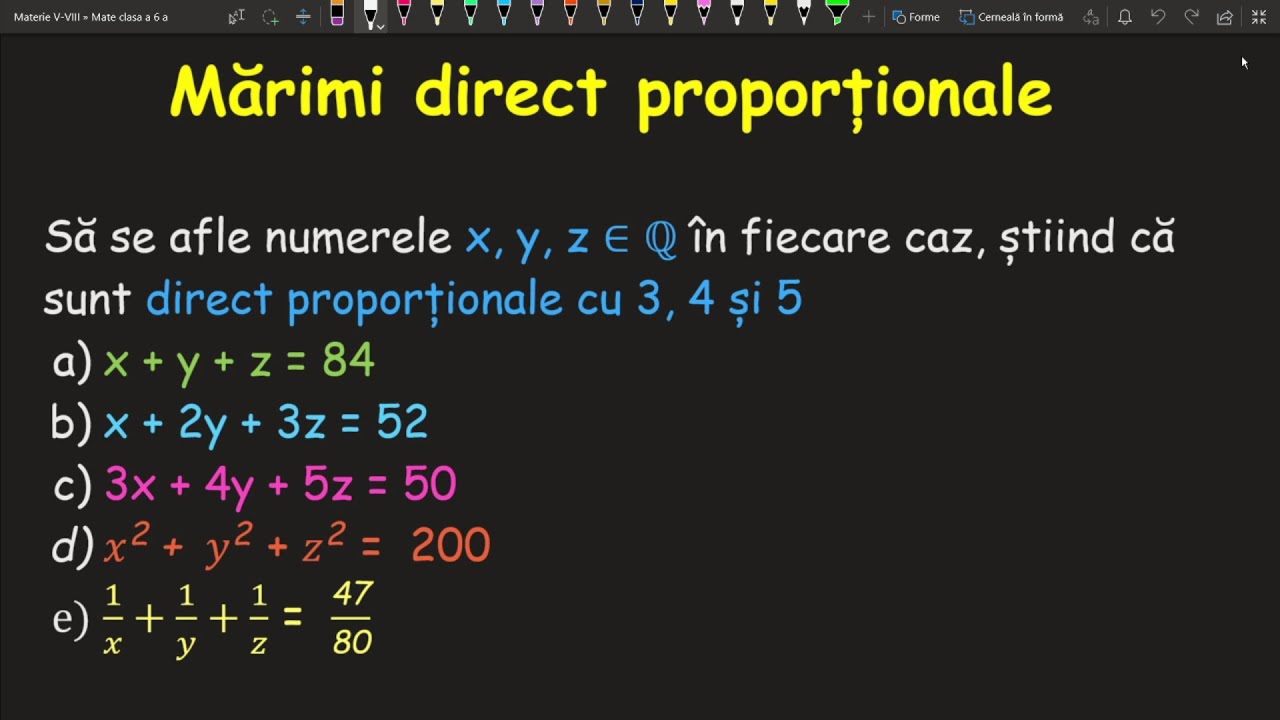 Marimi direct si invers proportionale clasa a 6 a Exercitii Teorie ...