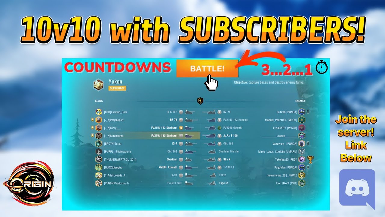 10v10 Countdowns with Subscribers WOTB live - YouTube