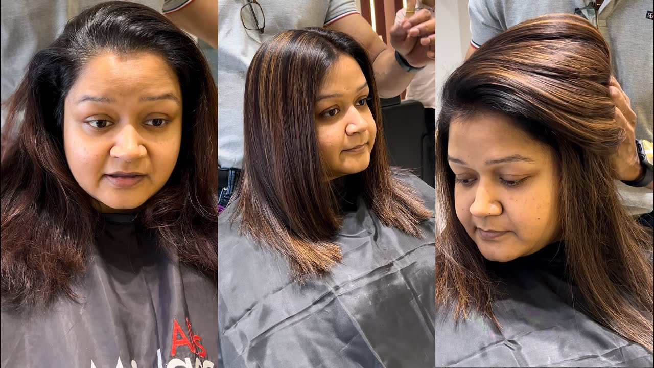 Global colour and highlights transformation//hair colour highlights ...