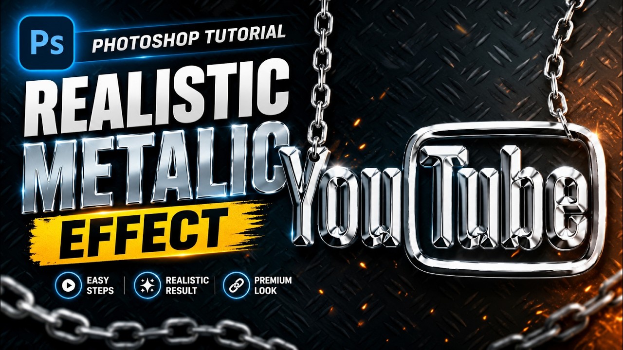 How To Create Realistic Metal Text Effects In Photoshop - YouTube