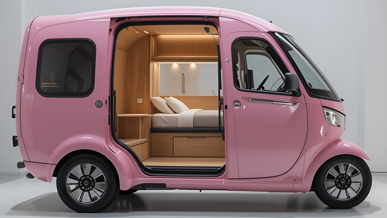 "2025 Mint Pink Tricycle RV Camper – The Futuristic Tiny Home on 3 ...