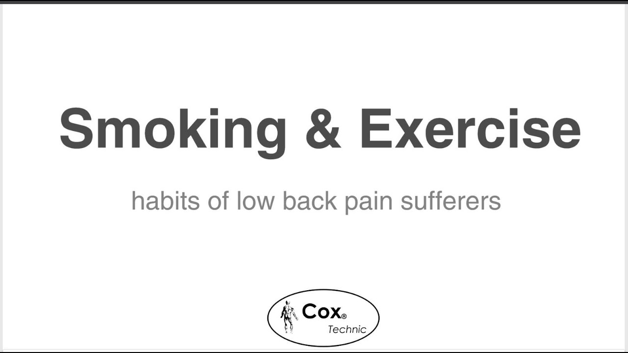 Smoking & Exercise in Low Back Pain Patients - Cox & Trier - JMPT 1987 ...