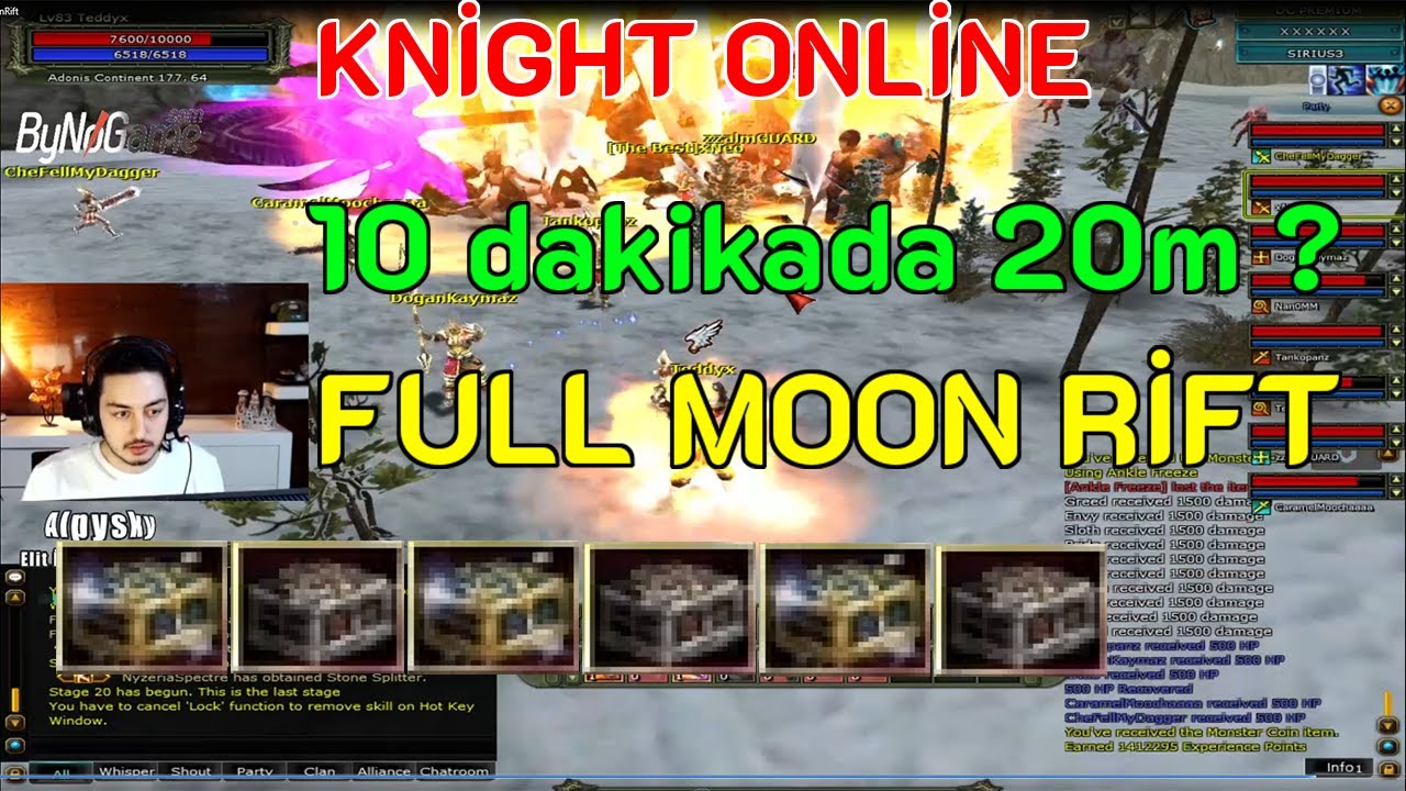 Knight Online Full Moon Rift Etkinliği - 10 Dakikada 20m Kazan - TÜM ...