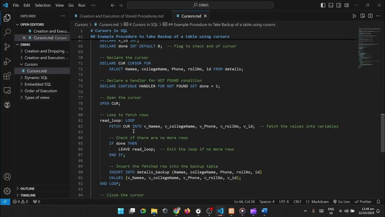 DBMS: Cursors-TM - YouTube