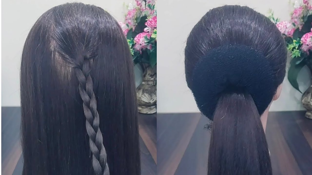 two stylish hairstyles for long hair ll easy tricks for wedding ...