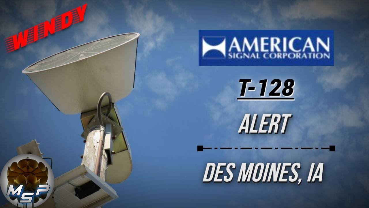 American Signal T-128 Tornado Siren Test | Alert | Des Moines, IA - YouTube